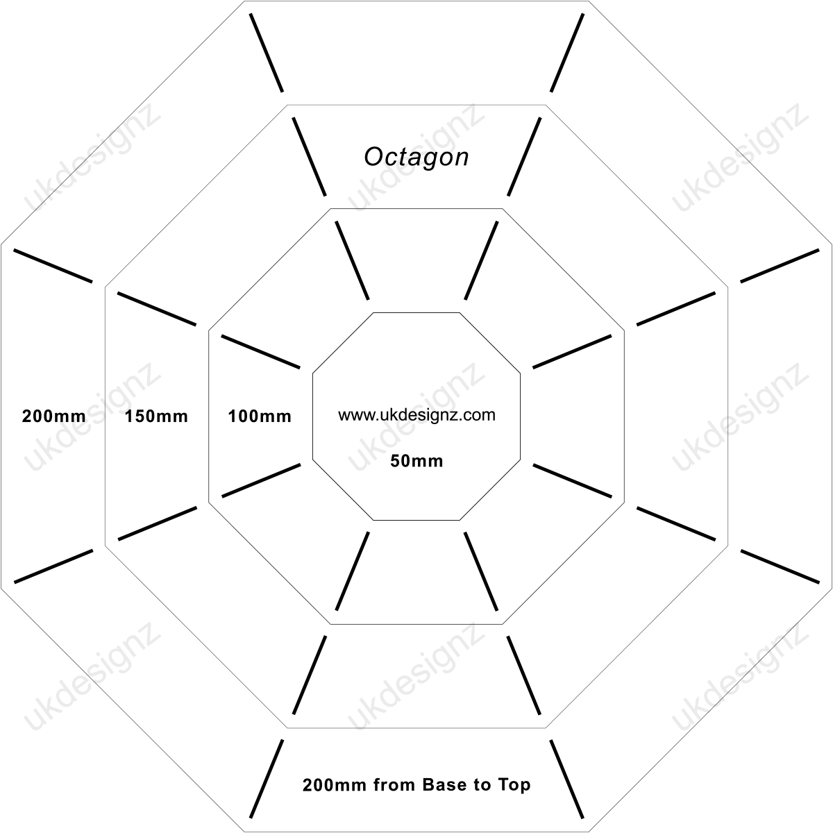 4 Piece Nested Large Decagon Clear Acrylic Template Set – UKDesignz